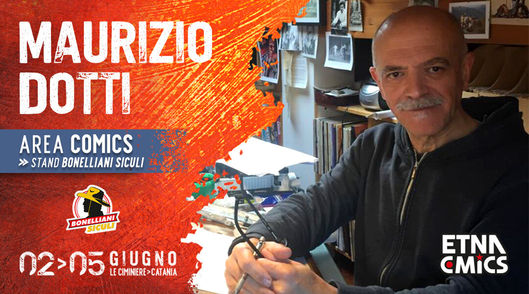 Maurizio Dotti a Etna Comics con i Bonelliani Siculi