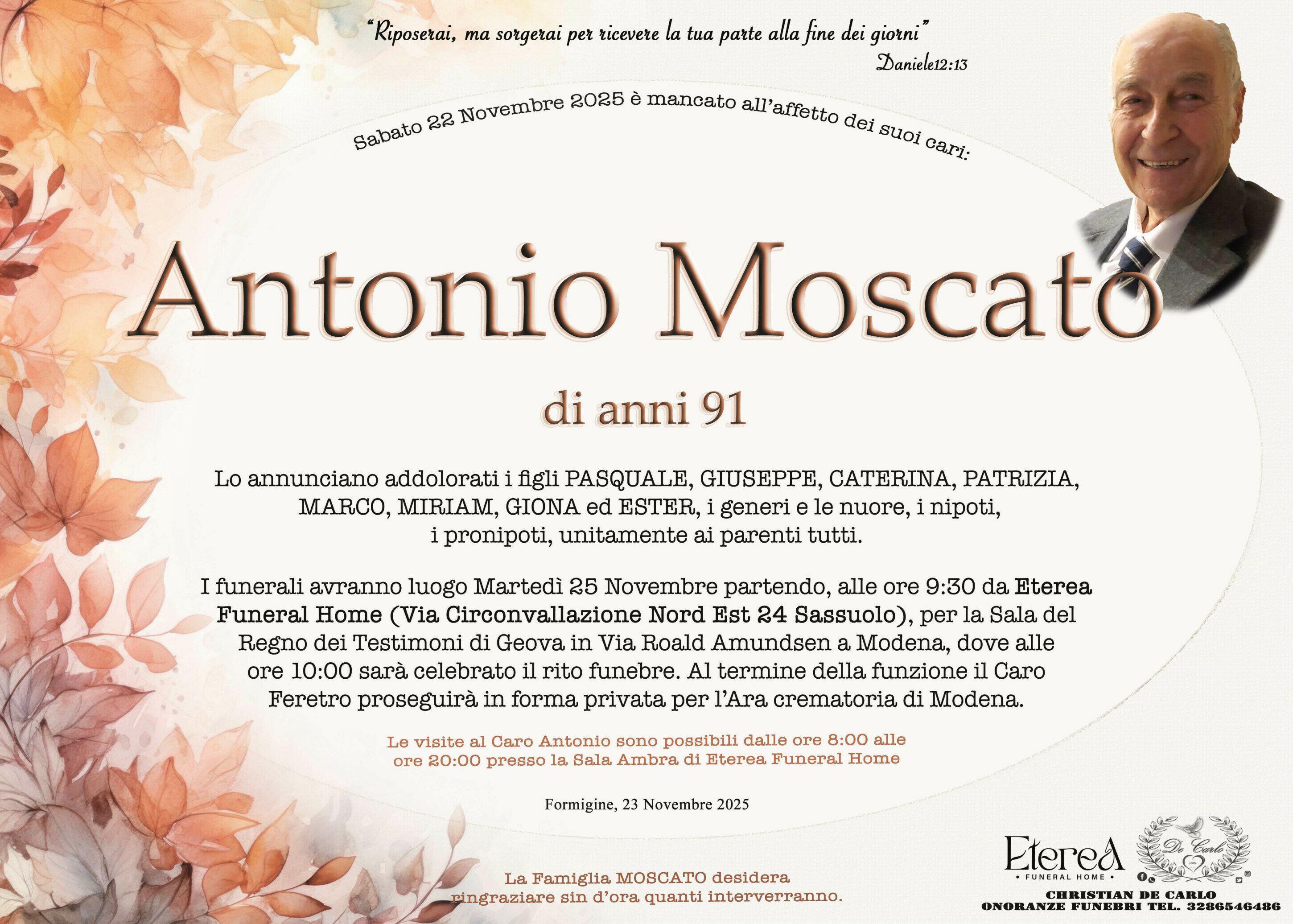Antonio Moscato di anni 91