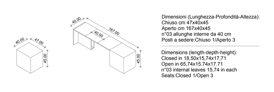 Seduta allungabile | Qubo | MADE IN ITALY - Tavoli allungabili, Tavoli ...